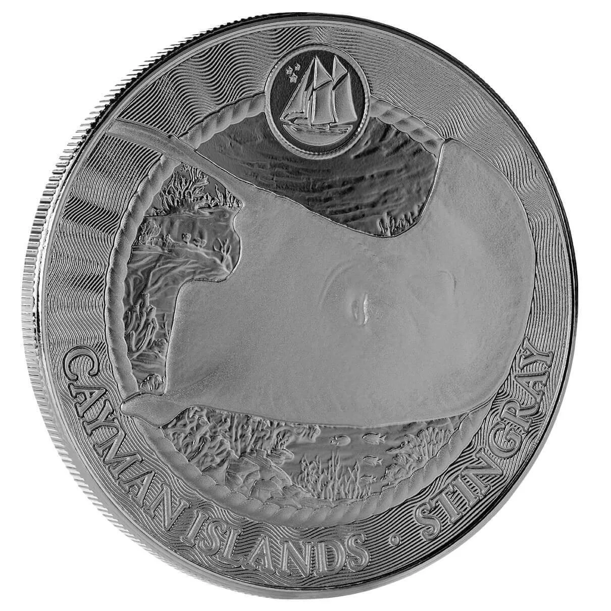 2025 Cayman Islands | Stingray 1 Troy oz 9999 Fine Silver Coin Alpha ...
