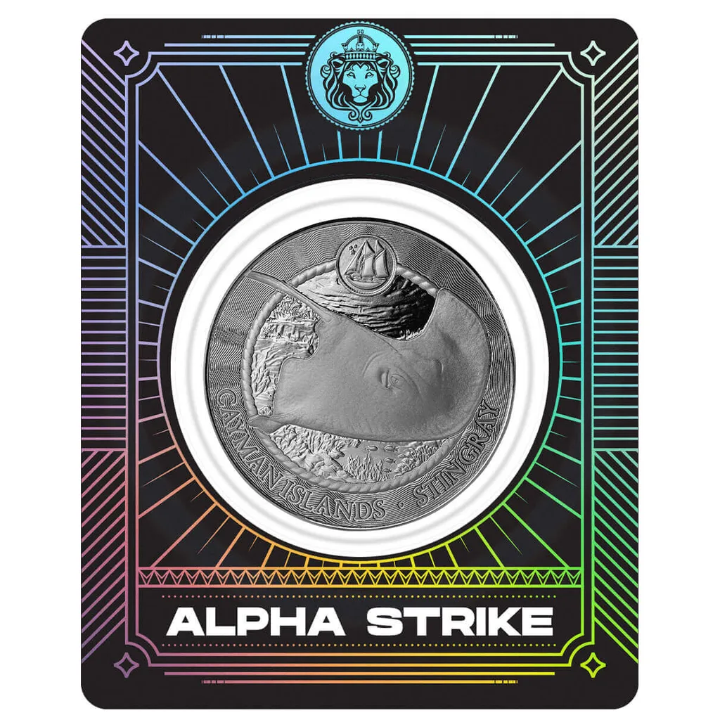 2025 Cayman Islands | Stingray 1 Troy oz 9999 Fine Silver Coin Alpha ...