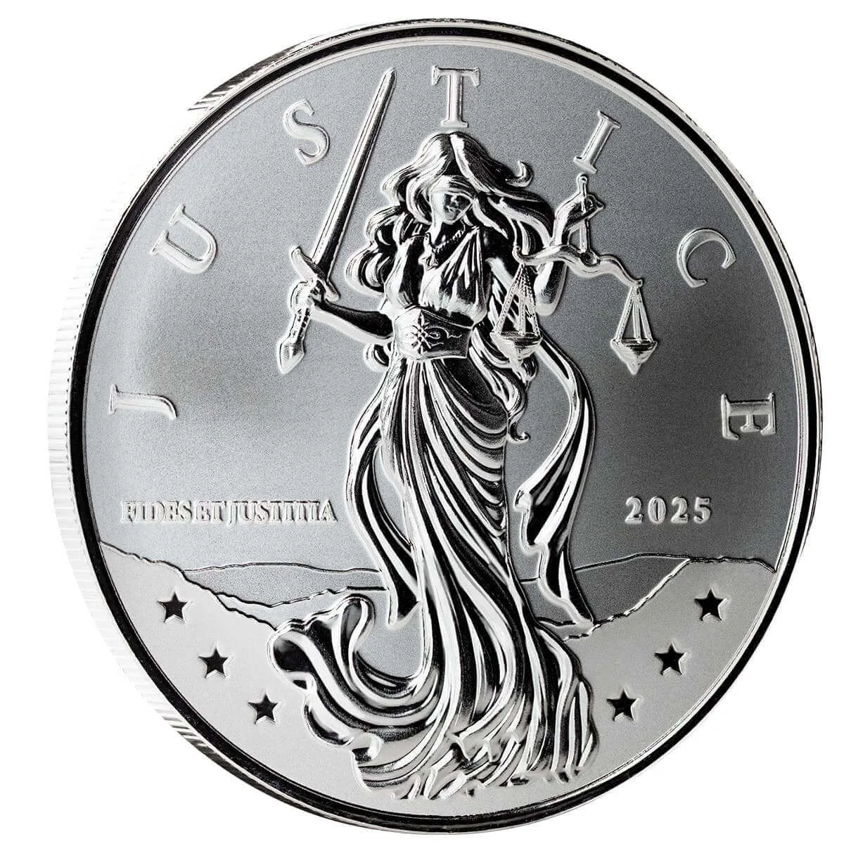 2025 Niue | Lady Justice 1 oz 999 Fine Silver Coin | Scottsdale Mint