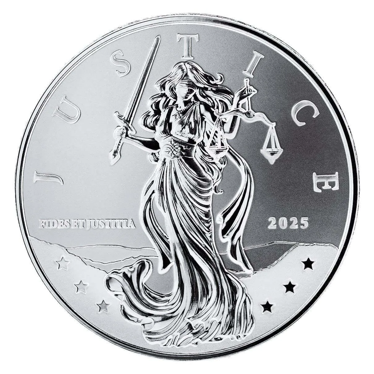 2025 Niue | Lady Justice 1 oz 999 Fine Silver Coin | Scottsdale Mint