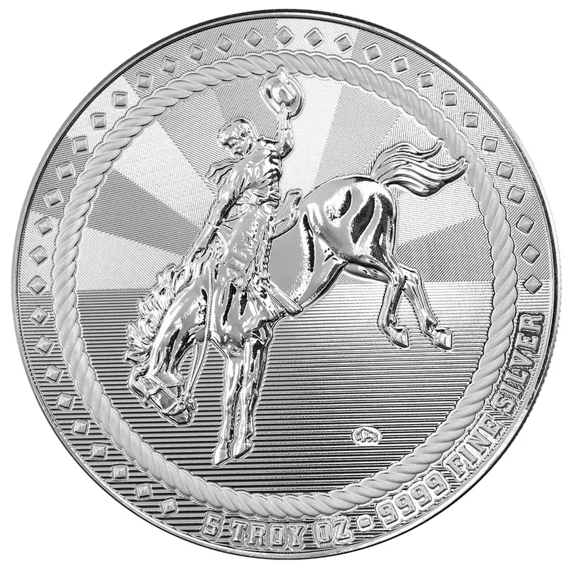 Scottsdale Cowboy with Buffalo Privy 5 oz Silver Round | Scottsdale Mint
