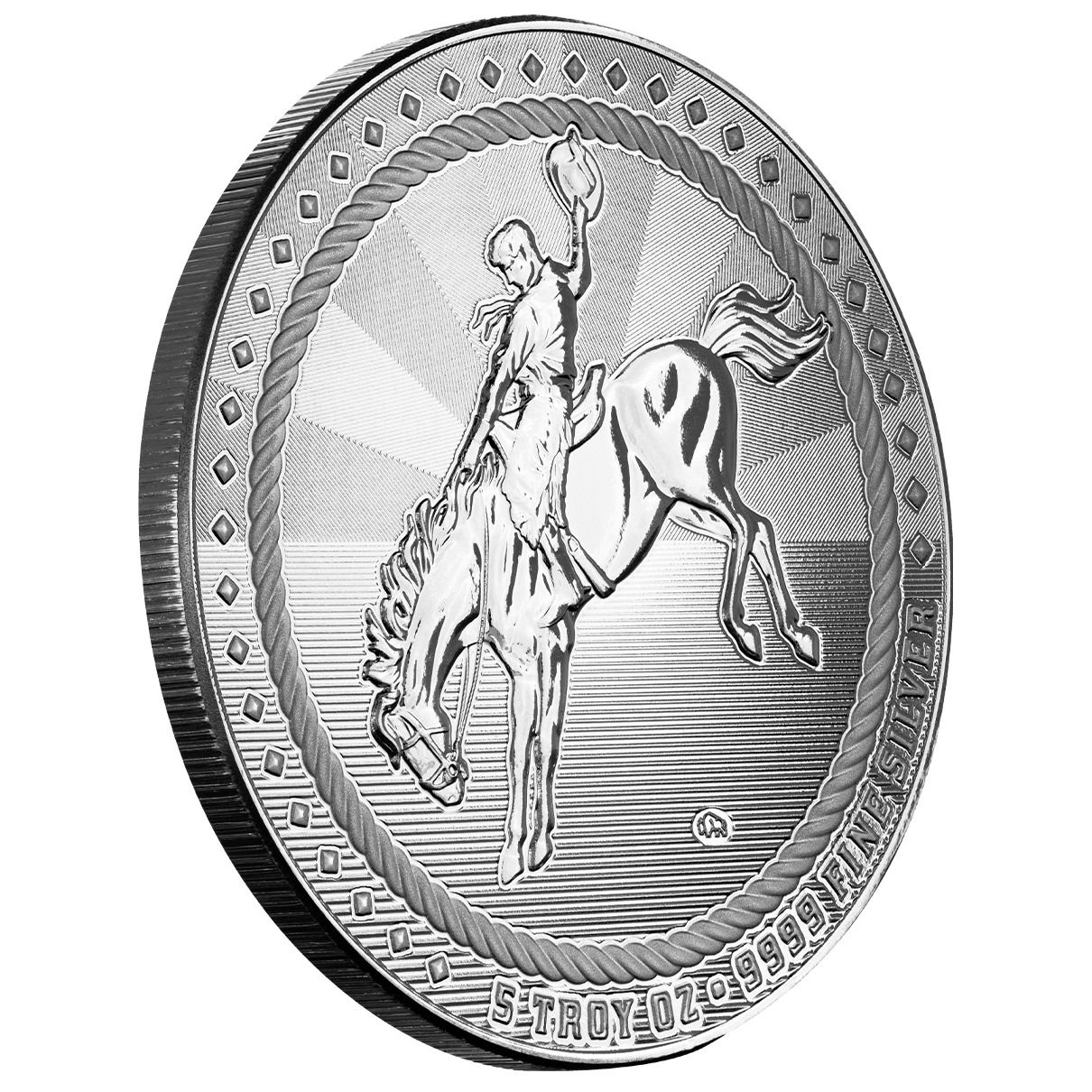 Scottsdale Cowboy with Buffalo Privy 5 oz Silver Round | Scottsdale Mint