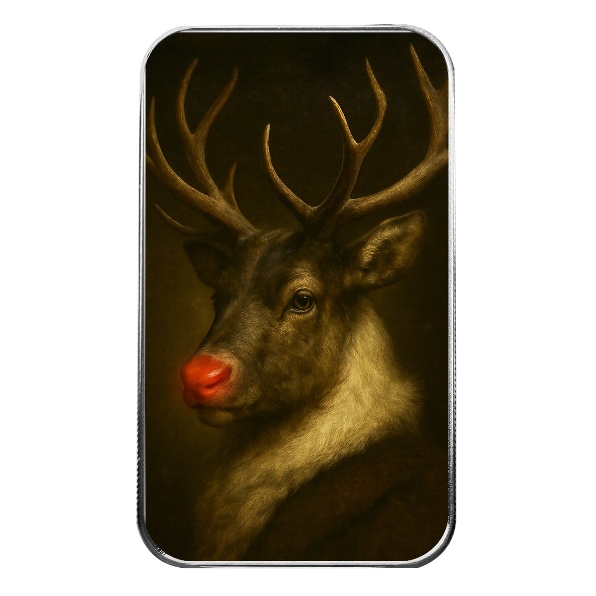 Renaissance Reindeer 1 oz Silver Colorized Bar