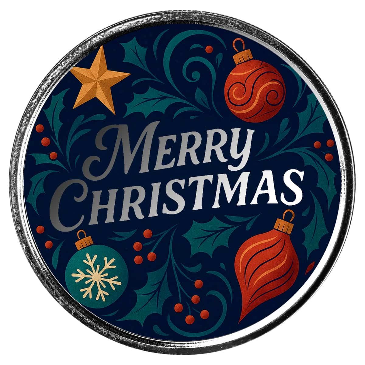 Merry Christmas 1 oz Silver Colorized Round