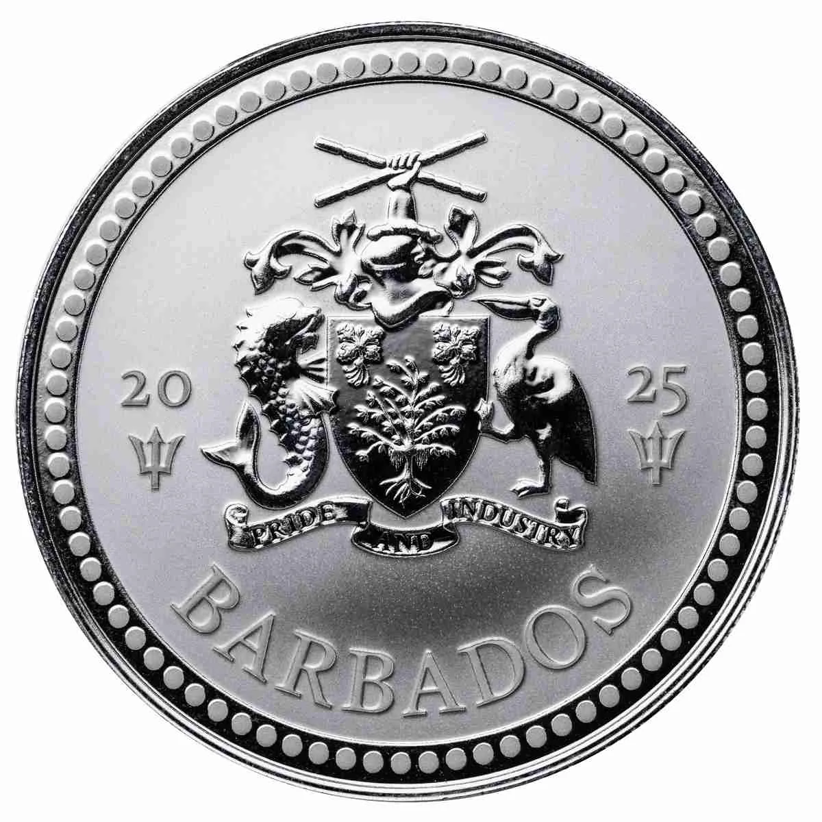 2025 Barbados Trident 1 oz Silver Proof Like Coin Alpha Strike