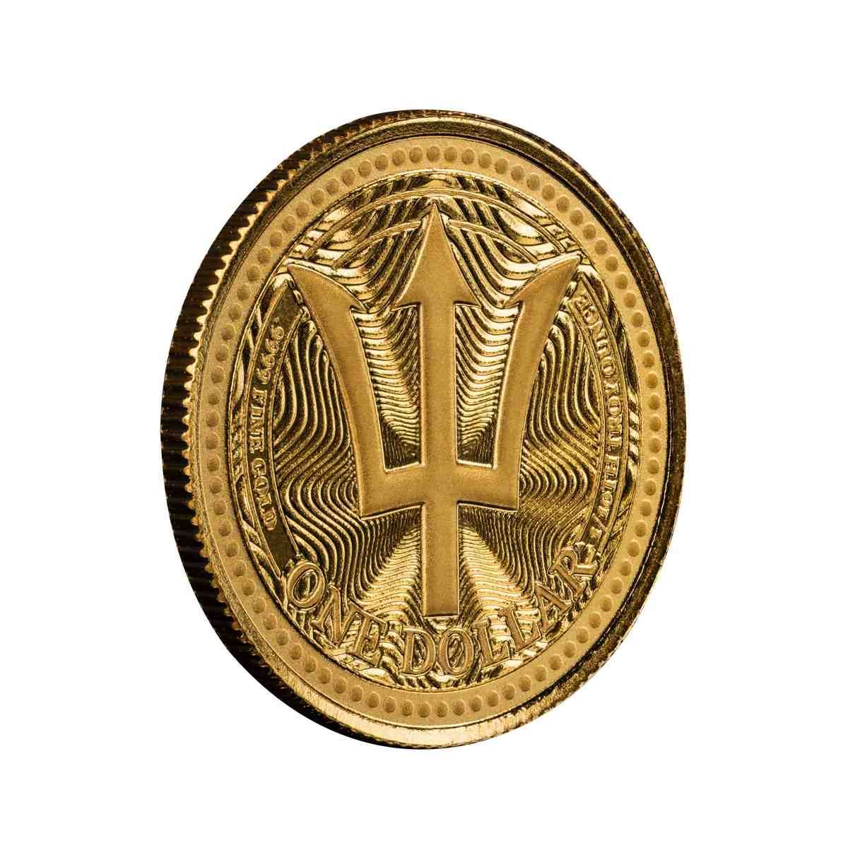 2025 Barbados Trident 1/10 oz Gold Coin