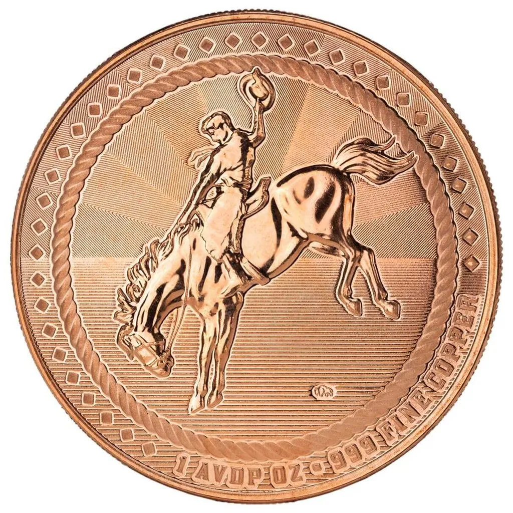 Scottsdale Cowboy with Buffalo Privy 1 oz Copper Round